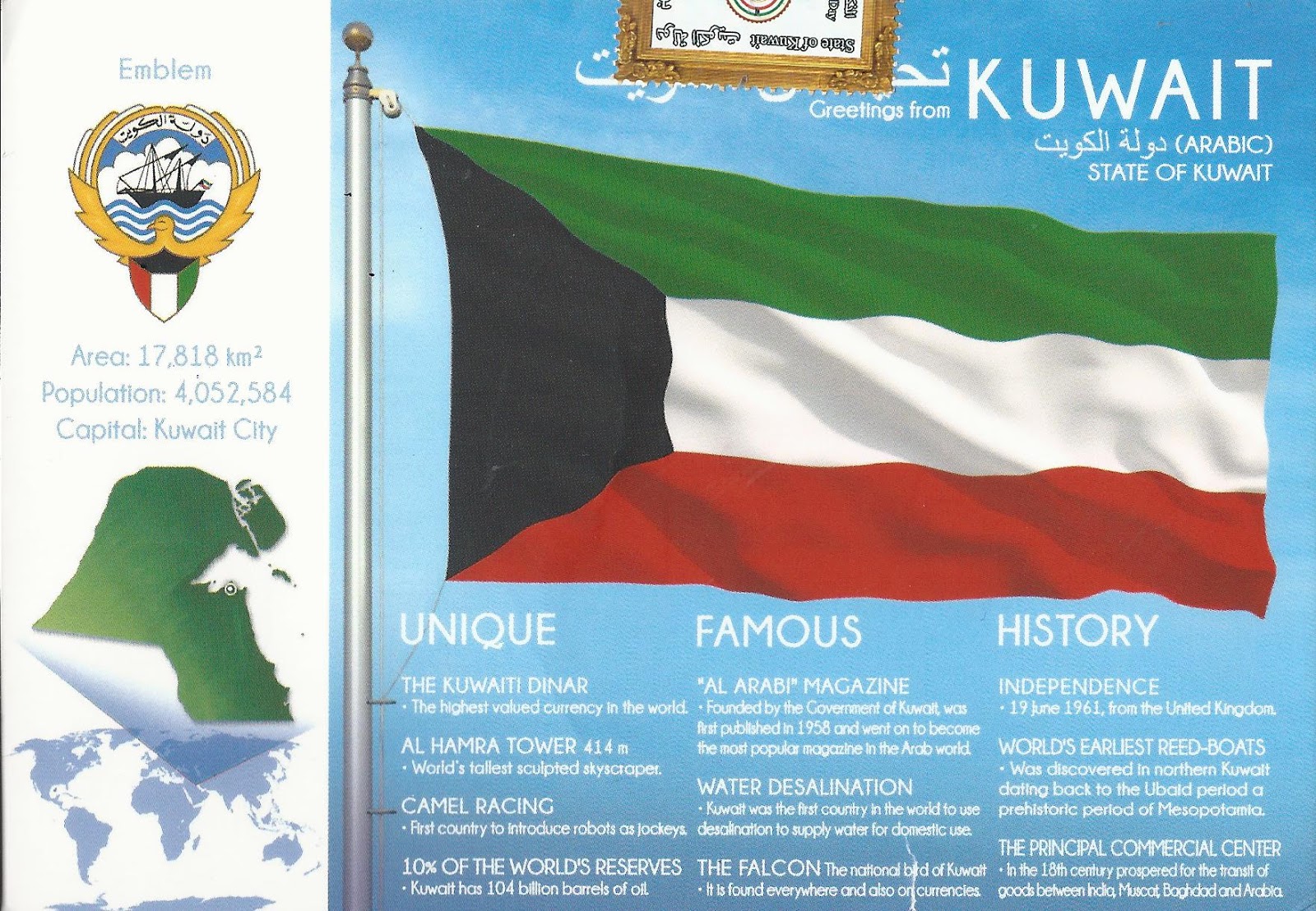 A Journey of Postcards: Flags of the World | Kuwait