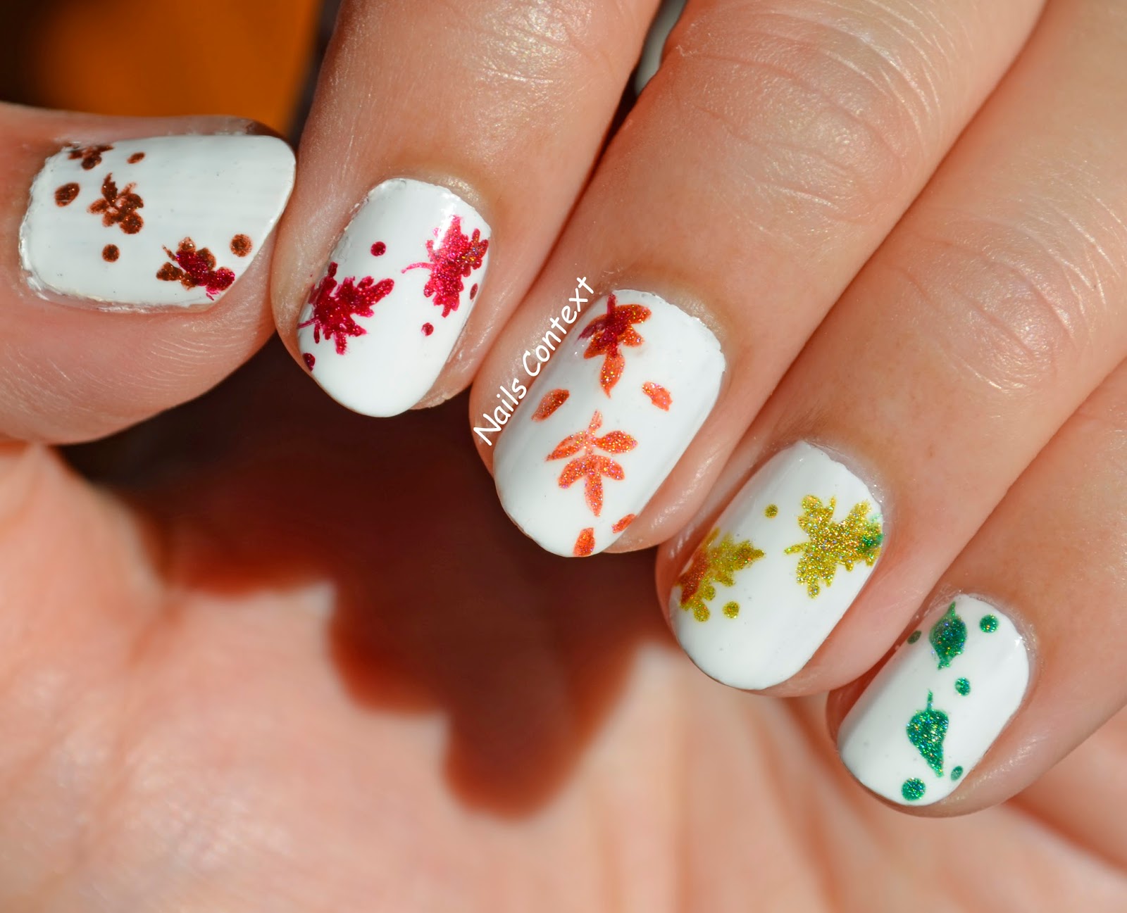 Nails Context: Holographic Changing Fall Leaves