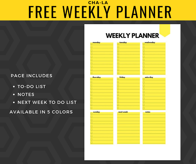 YELLOW WEEKLY PLANNER