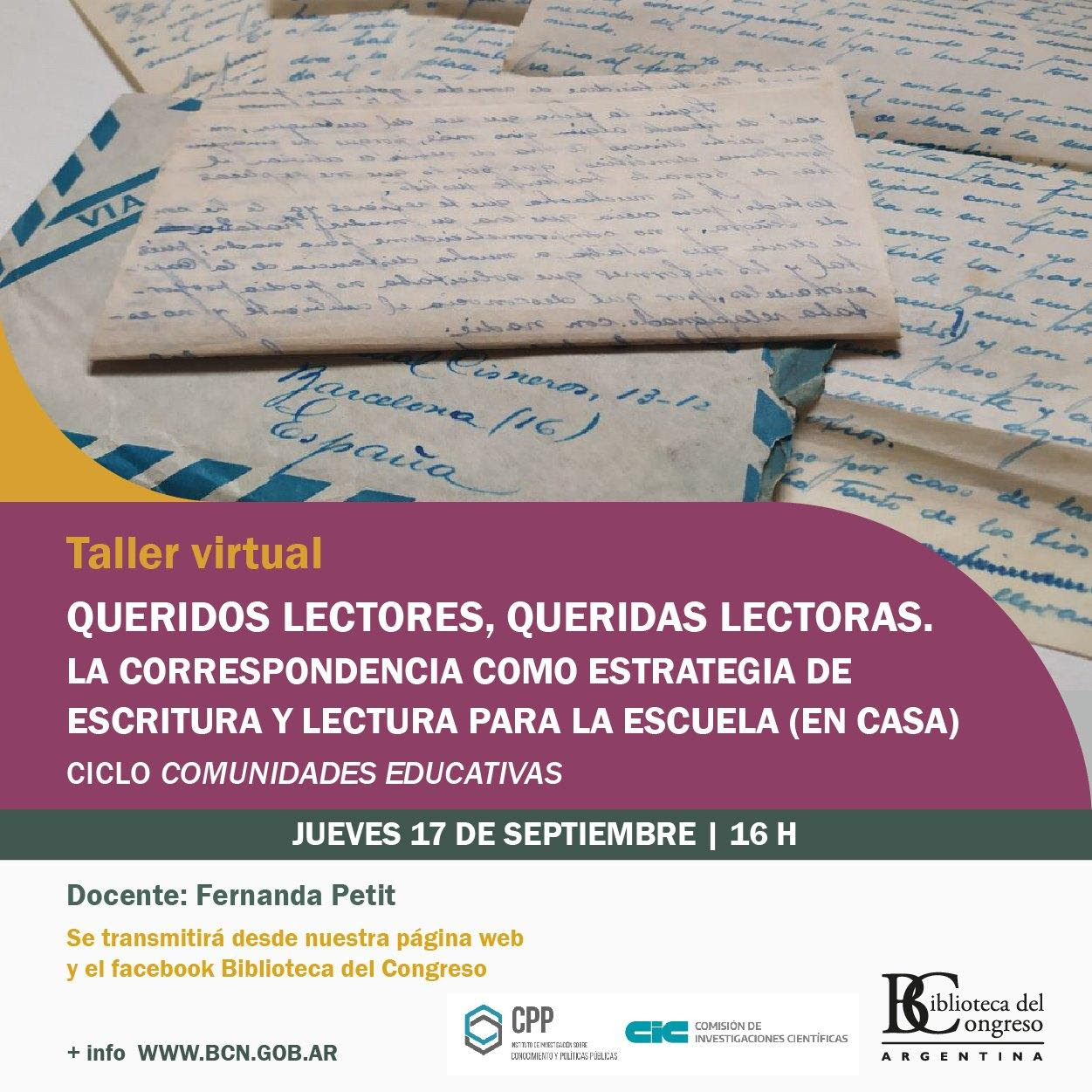 Taller virtual sobre lectura y escritura para la escuela