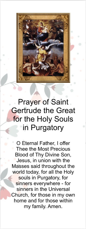 Chaplet Of Holy Souls And Prayer Of St Gertrude Go To Mary
