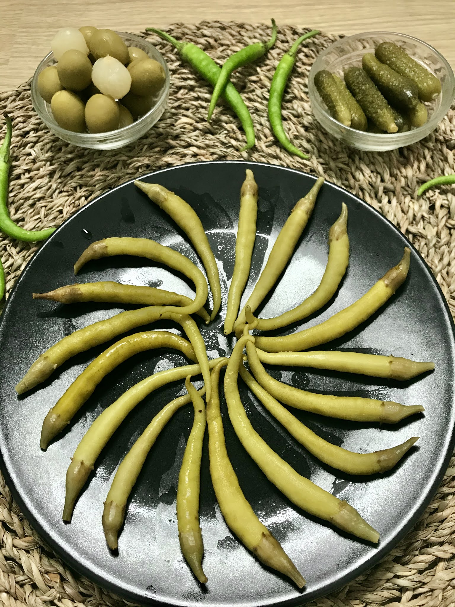 Piparras o guindillas en vinagre