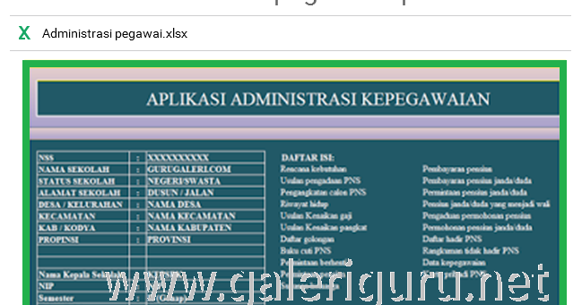 Aplikasi Administrasi Kepegawaian Tenaga Pendidik Dan Kependidikan - Aplikasi Excel Pendidikan