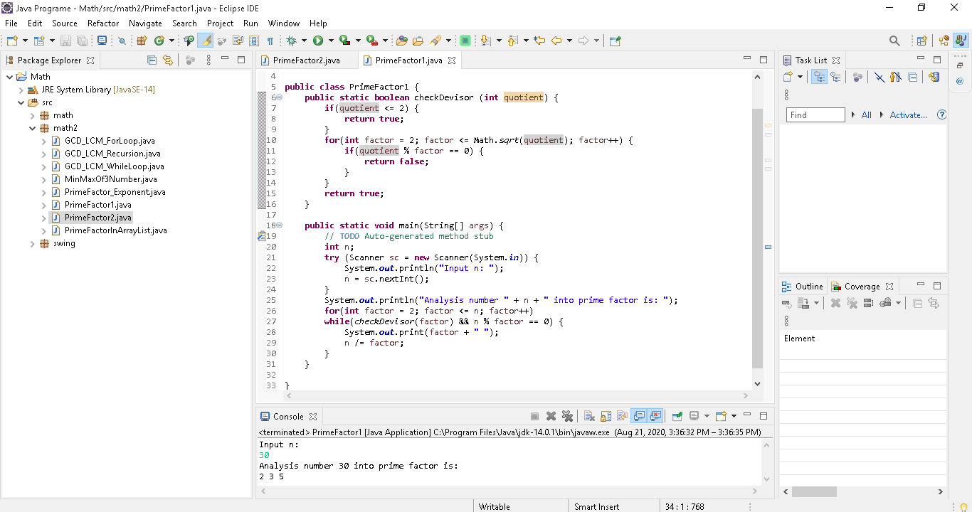 Prime Factor In Java (Warning This Is not "Simple") 😂😂😂