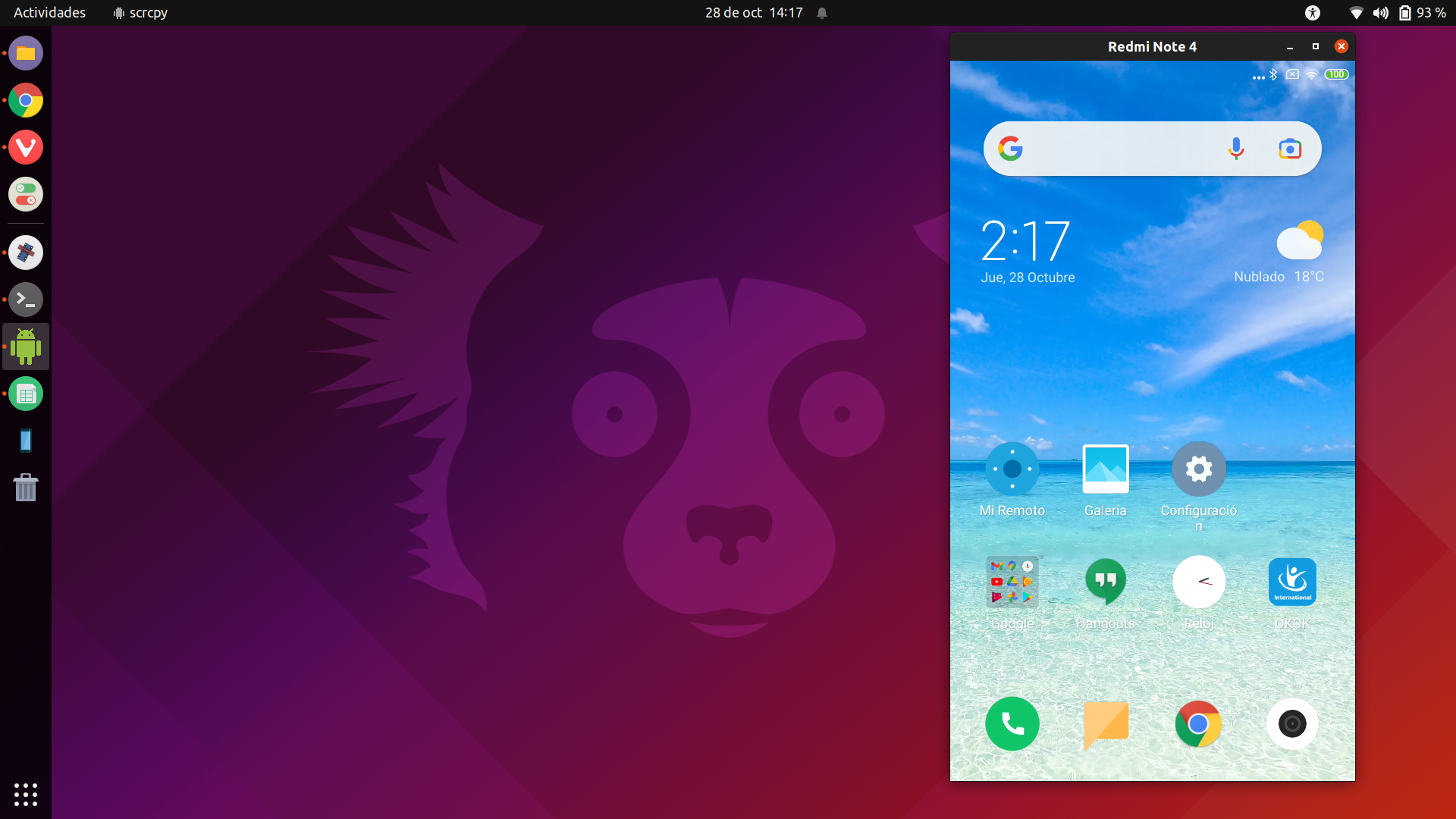 Ver y controlar dispositivo Android en Linux (scrcpy)