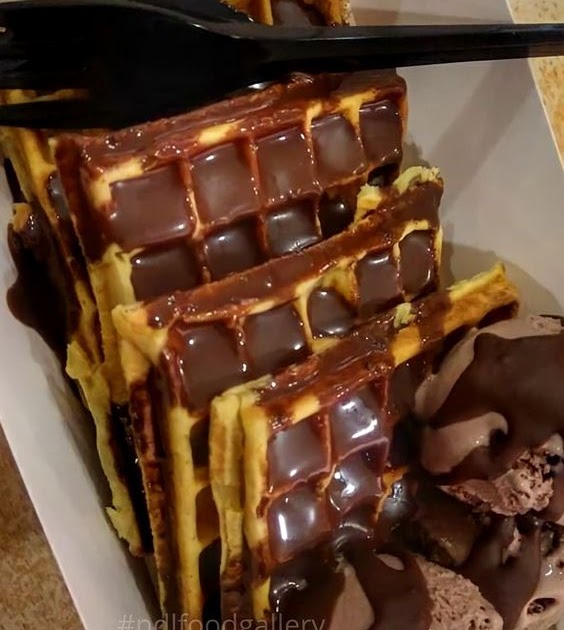 Choco waffle with ice cream