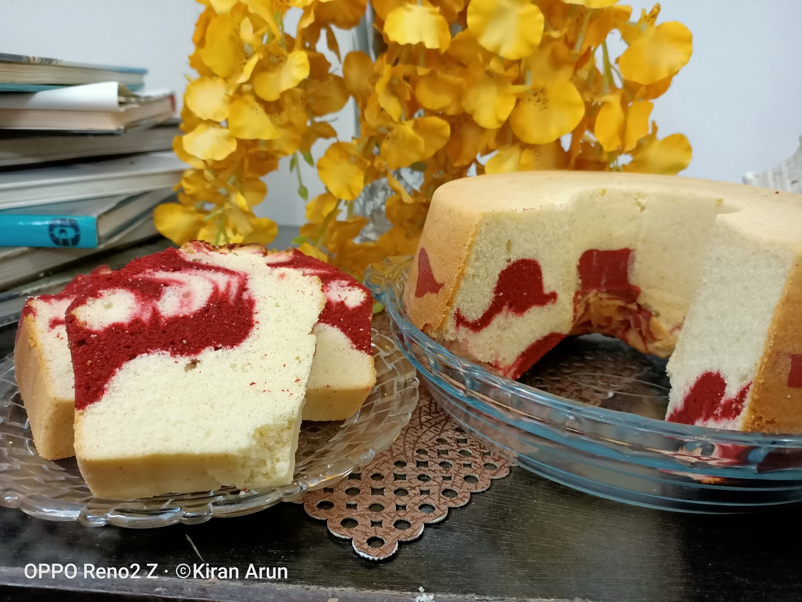 Red velvet marble cake