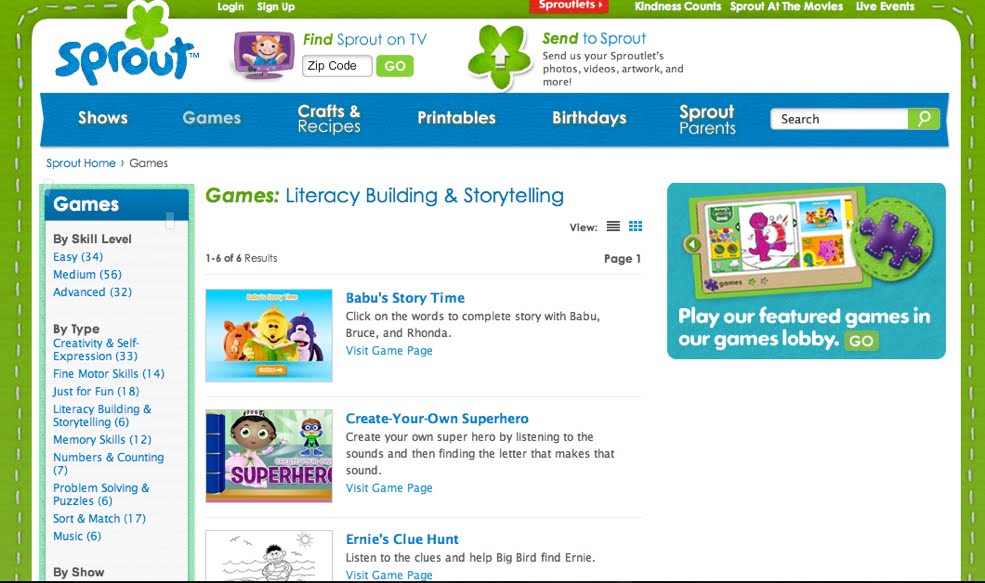 La Révolution anglaise: http://www.sproutonline.com/games