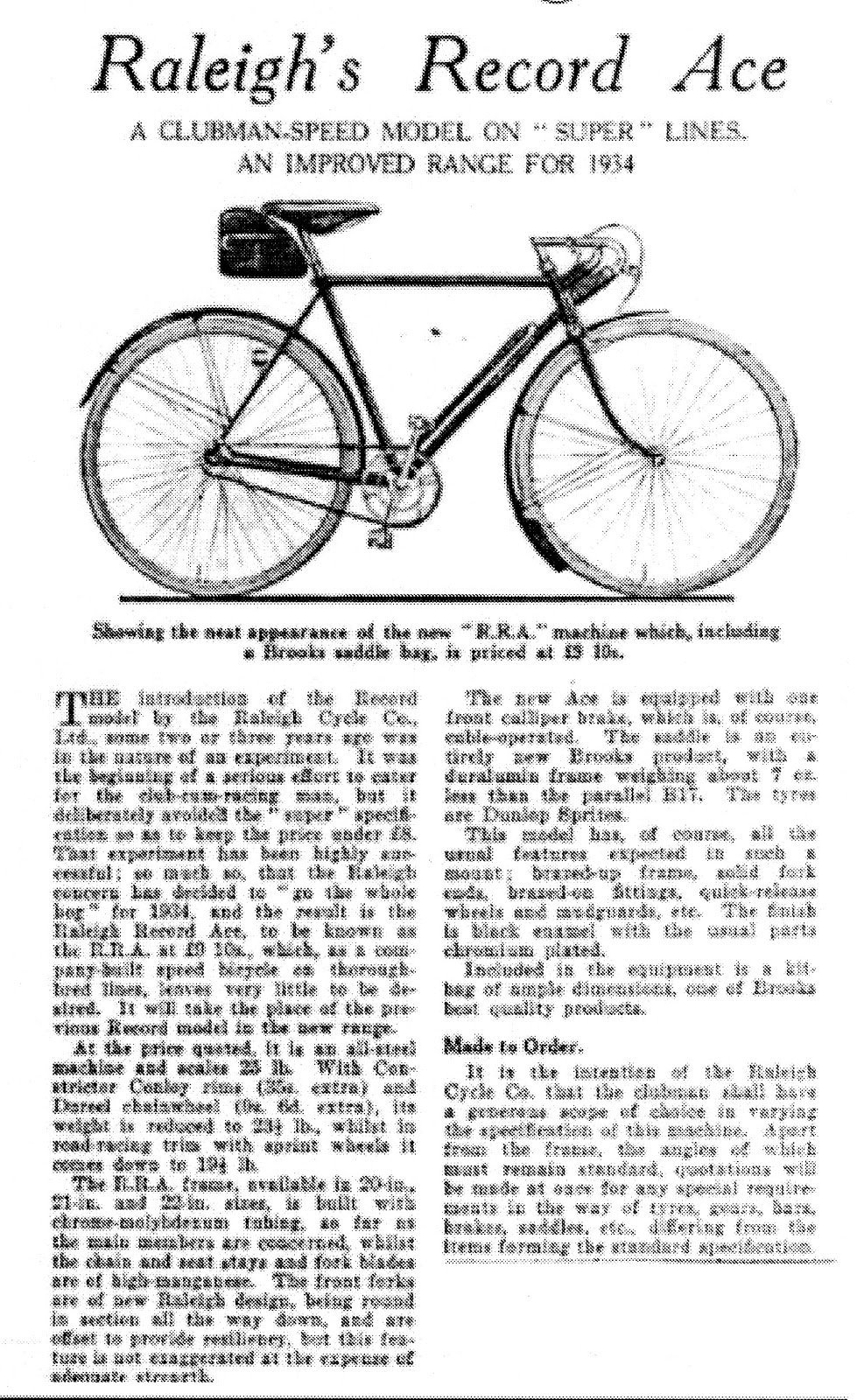 ON THE DROPS: Raleigh Record Ace (RRA) 1934-1942