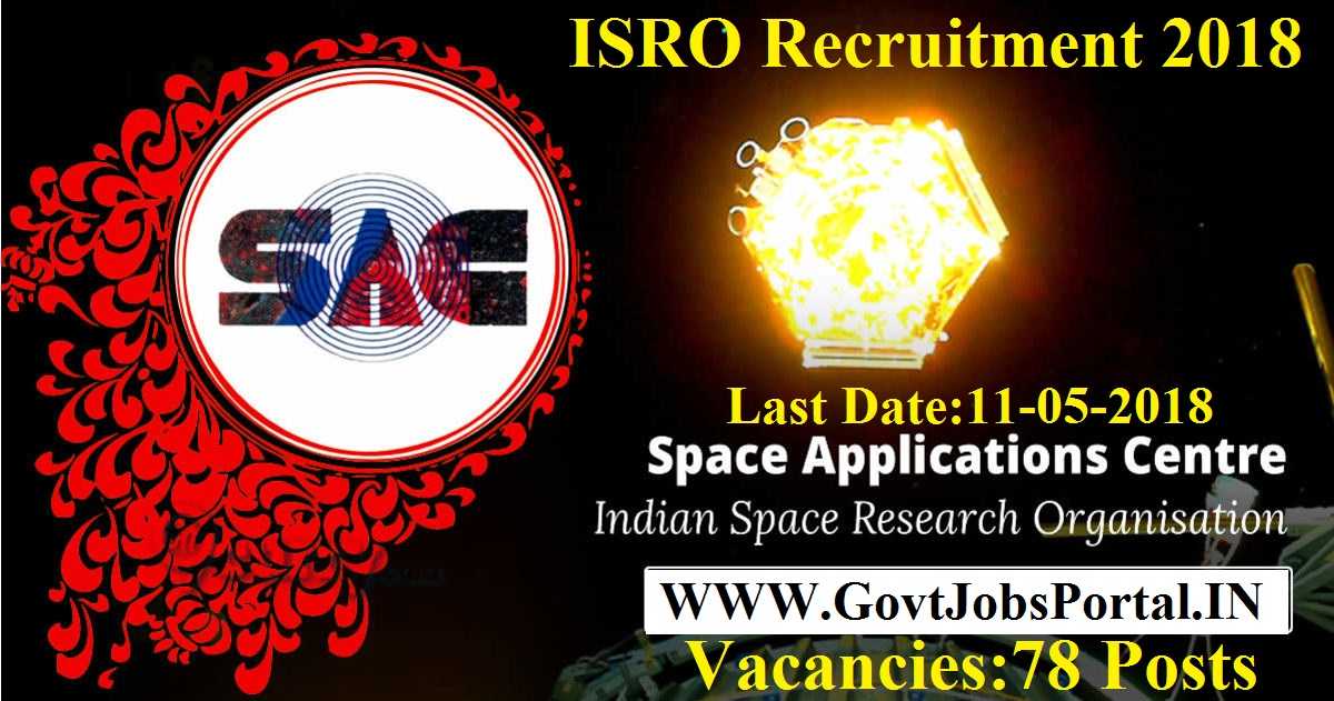 SAC Jobs under ISRO Recruitment 2018