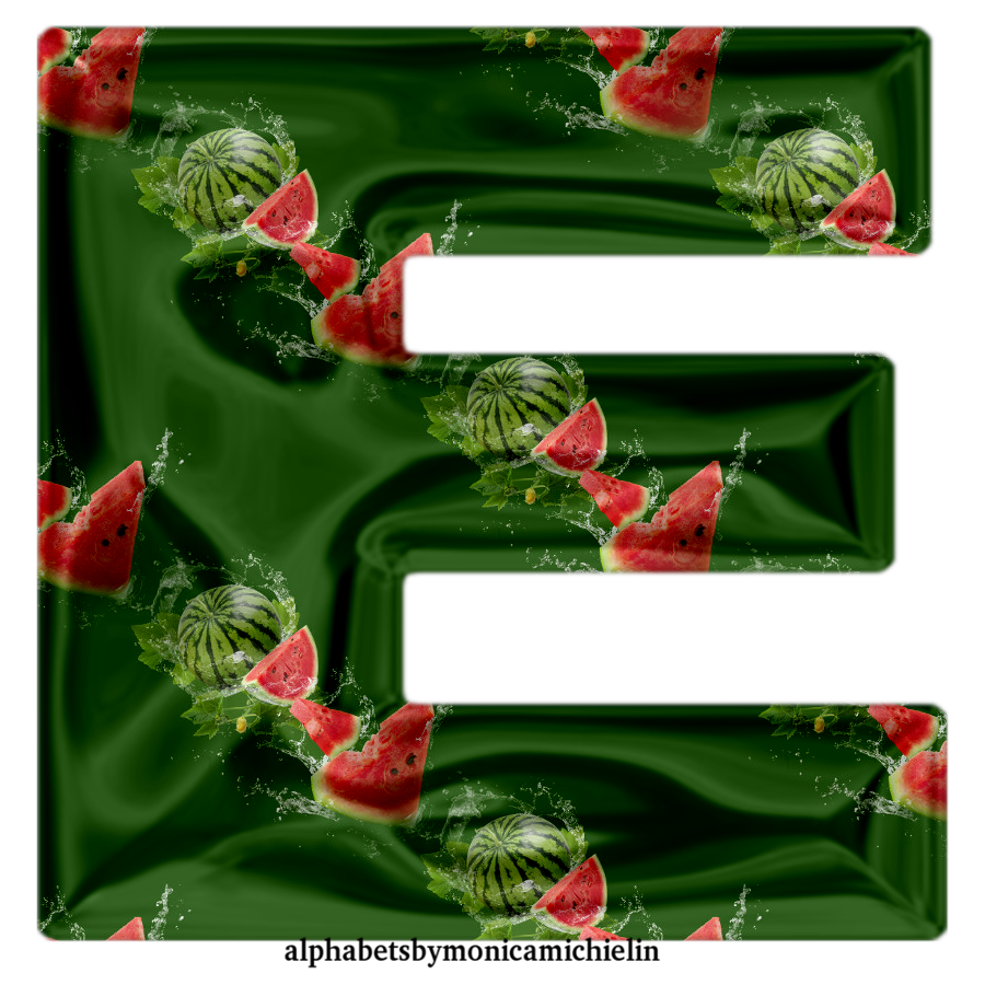 M. Michielin Alphabets: GREEN WATERMELON FRUIT ALPHABET LETTER PNG ...
