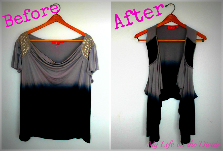 My Life on the Divide: Refashion a shirt into vest