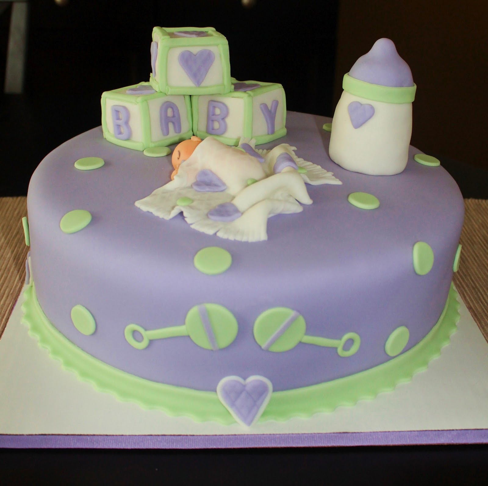 Creative Cakes by Lynn: Purple & Green Baby Shower Cake