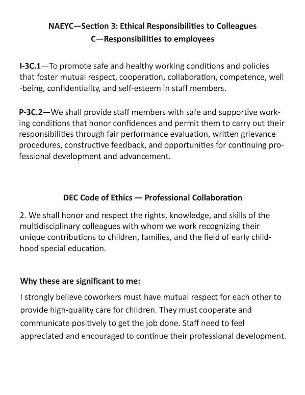 NAEYC and DEC Code of Ethics
