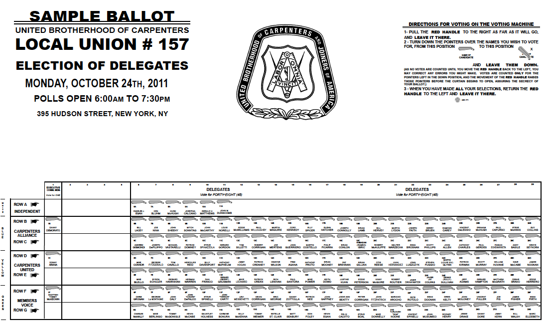 Local 157 blogspot: A MESSAGE FROM THE MEMBERS VOICE SLATE