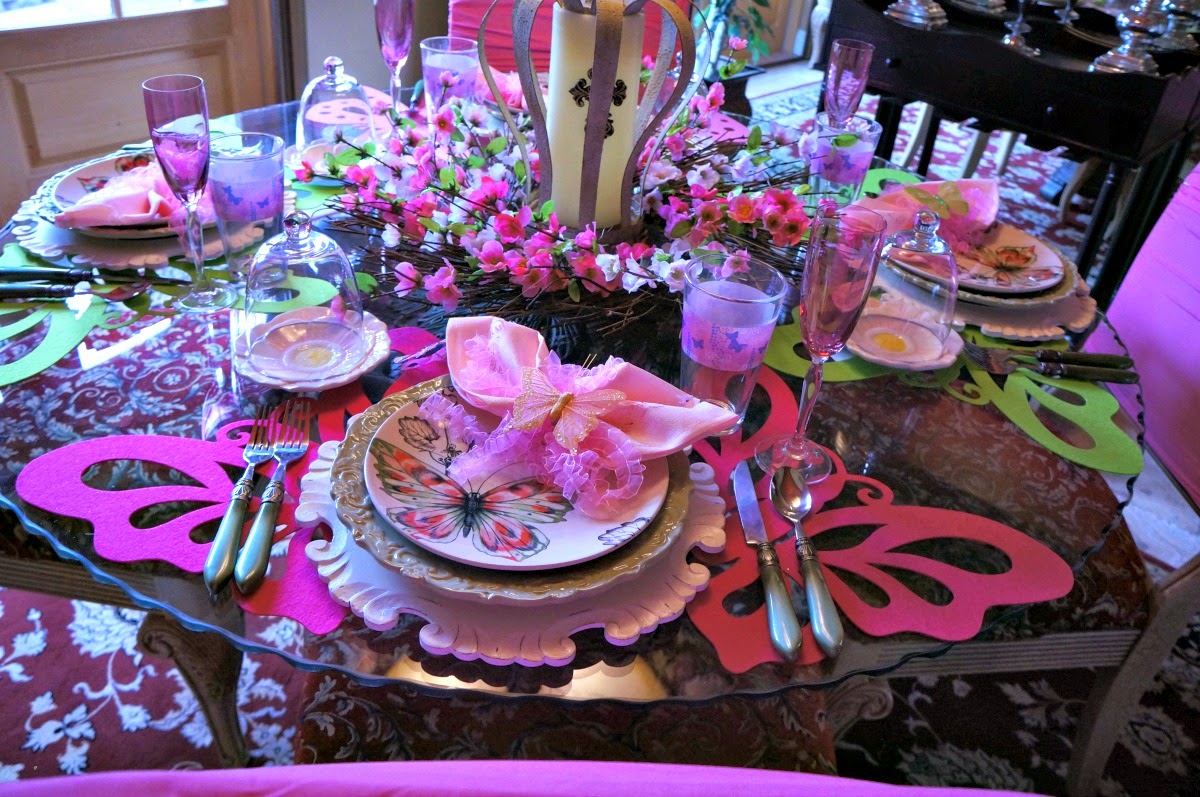 Pink & Green Butterfly Table | Life and Linda