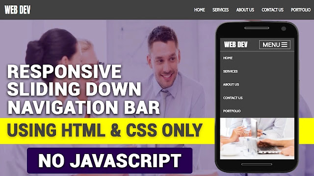 Responsive Sliding Navigation Menu Bar With Html CSS Only Responsive Sliding Navigation Menu Bar With Html CSS Only