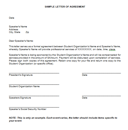 Letter Of Agreement Template Between Two Parties ~ Resume Letter