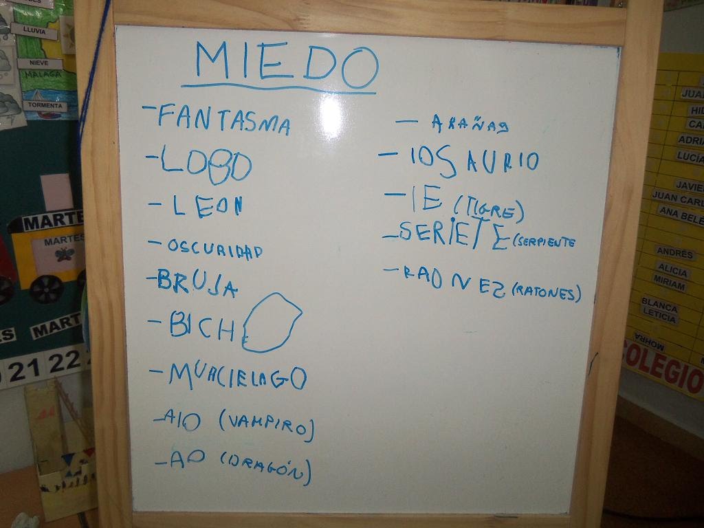 PROYECTOS INFANTIL: COSAS QUE NOS DAN MIEDO