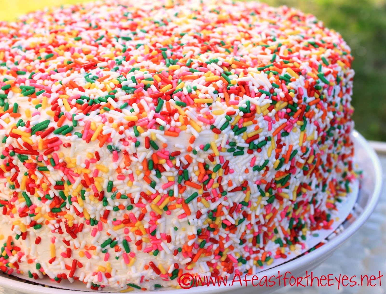 The Best Sprinkle Cake with Swiss Meringue Buttercream - A Feast For ...