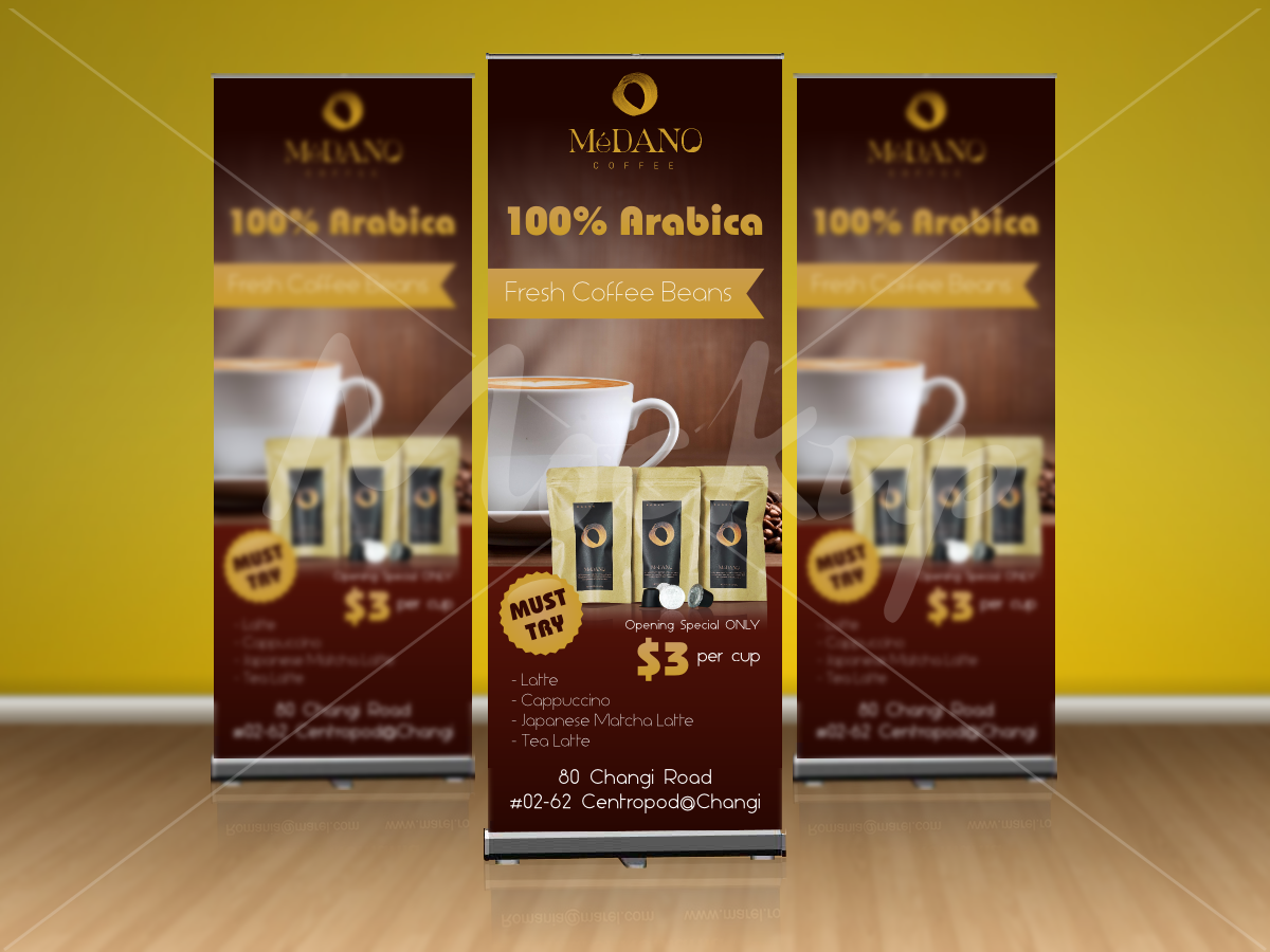 Syarah's Portfolio: Roll Up Banner for MeDANO Coffee