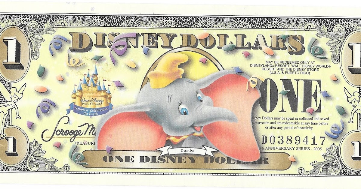Dumbo Disney Dollar Disneyland 50th Anniversary 2005
