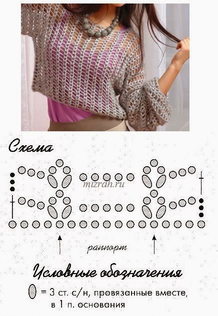 Πλεκτες Ιδεες-Crochet Ideas: Σχεδιο για πλεκτη μπλουζα με βελονακι ...