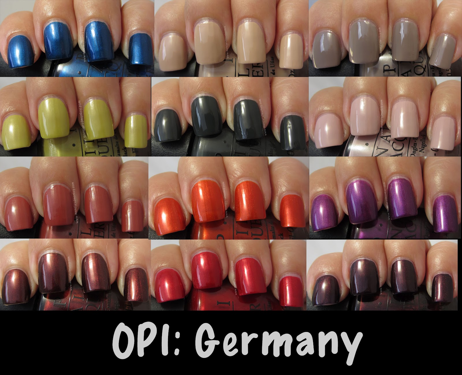 The Manicured Monkey: OPI: Germany Collection (swatches, picture heavy)