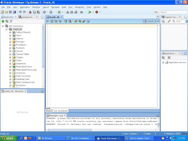 How to register Oracle Database XE with Oracle JDeveloper and Edit ...