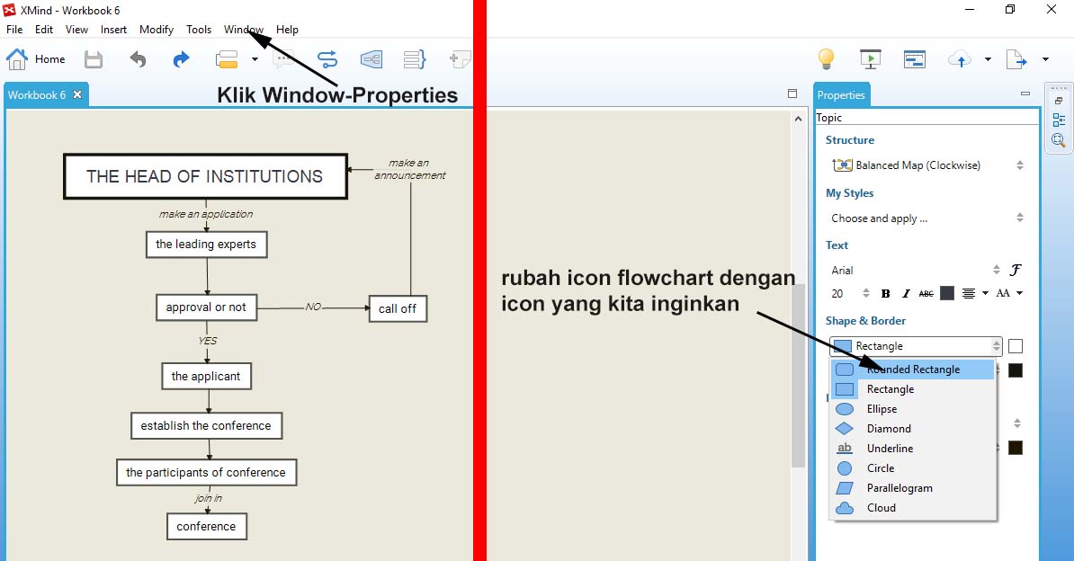 Cara buat Flowchart dengan XMind - NGOPI