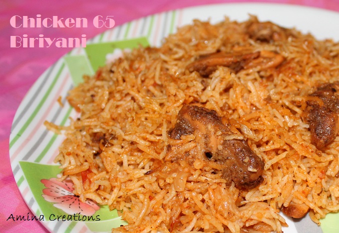 AMINA CREATIONS: CHICKEN 65 BIRYANI
