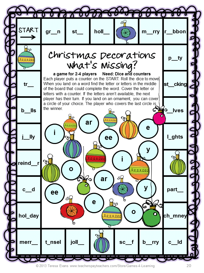 Fun Games 4 Learning: Christmas Literacy Freebies