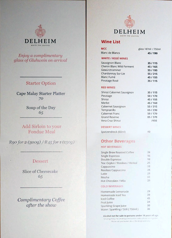 .: Jazz and Fondue Sundays at Delheim, Stellenbosch