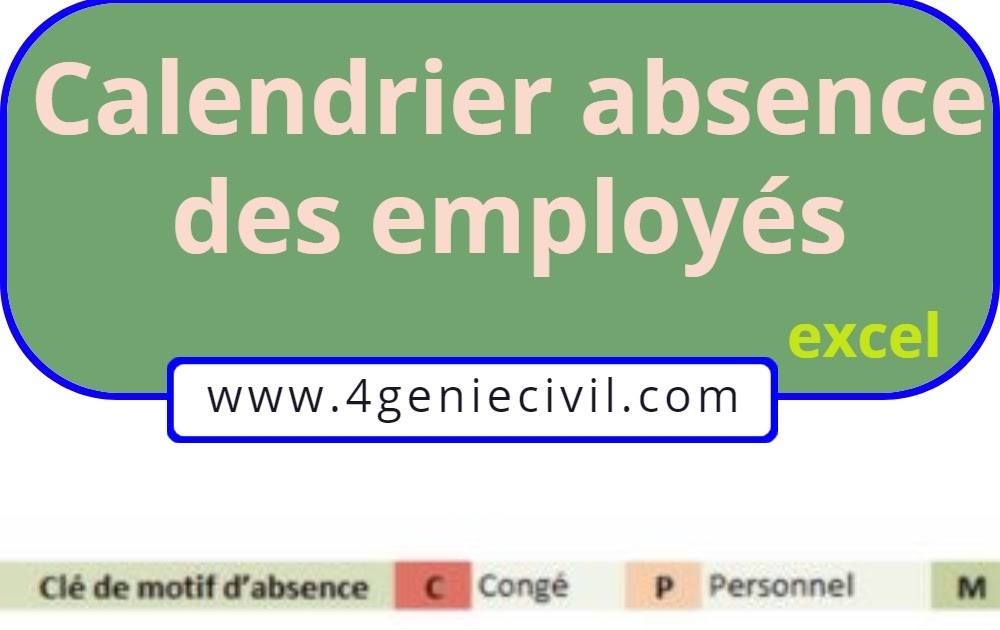 Tableau suivi absences personnel et employés excel Tableau suivi absences personnel et employés excel