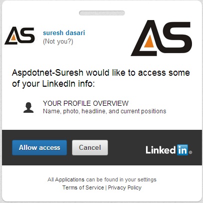 Adding Linkedin Login Button to Website using JavaScript API in Asp.net ...