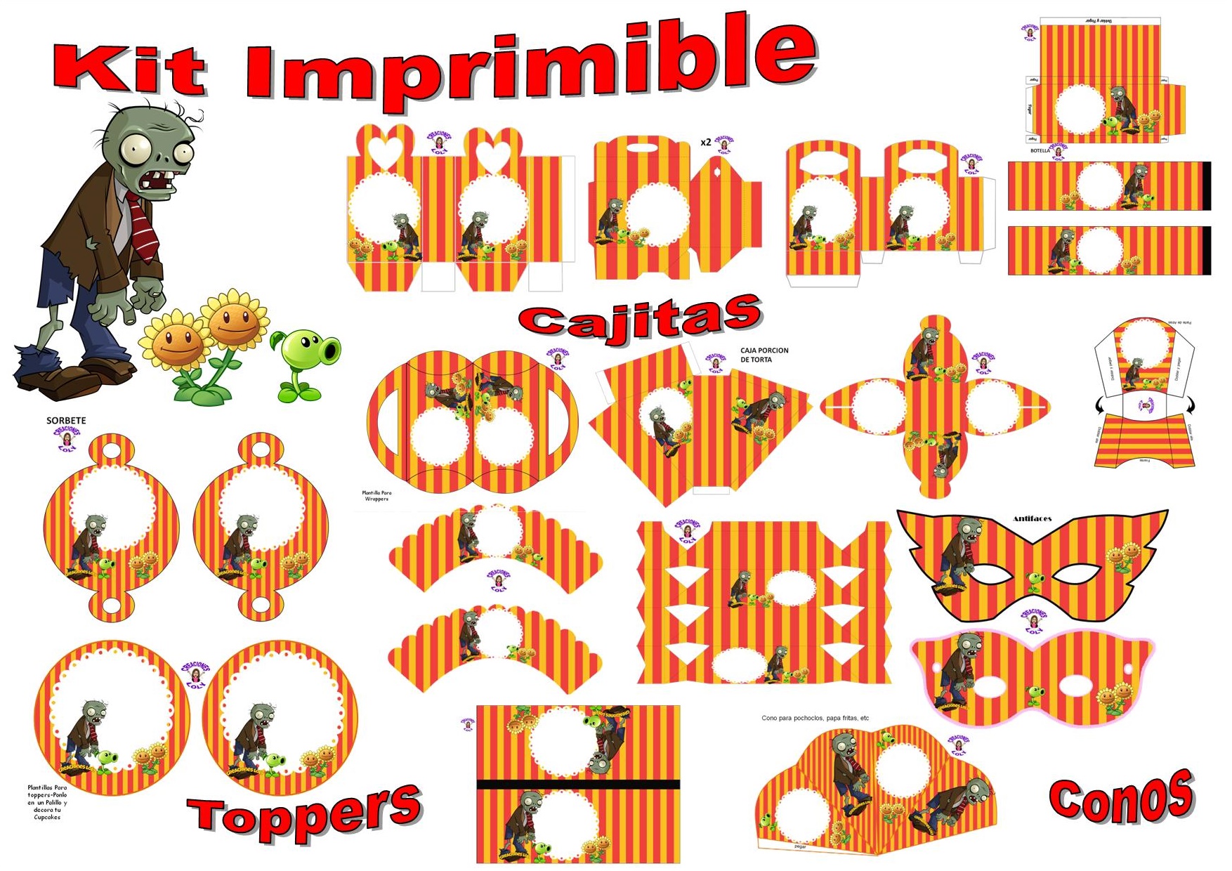 Creaciones Loly: Candy Bar Plantas VS Zombies