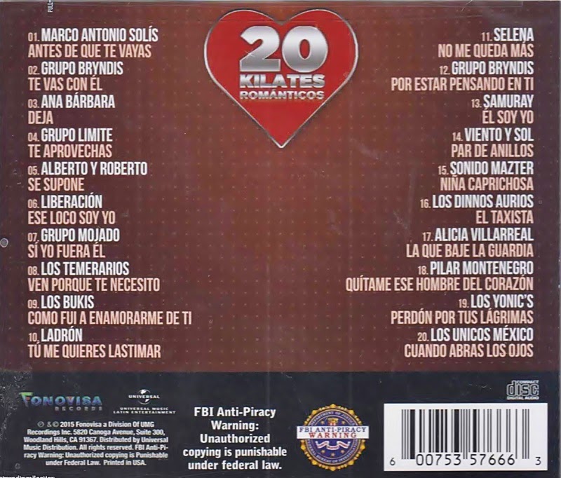 EL RECUERDO DE LA MUSICA GRUPERA: GRUPERO - 20 KILATES ROMANTICOS