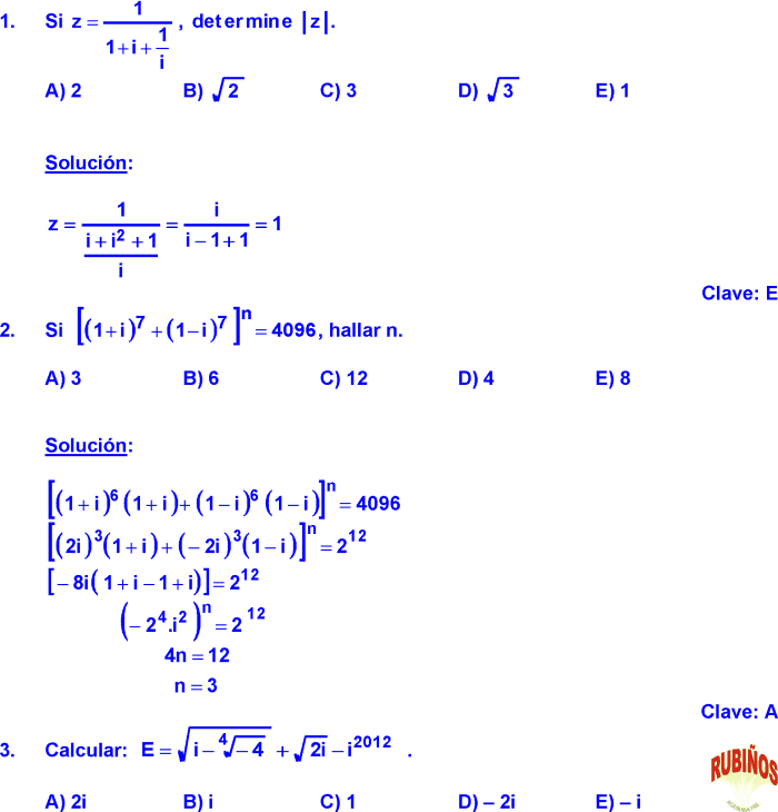 NUMEROS COMPLEJOS EJERCICIOS RESUELTOS PDF