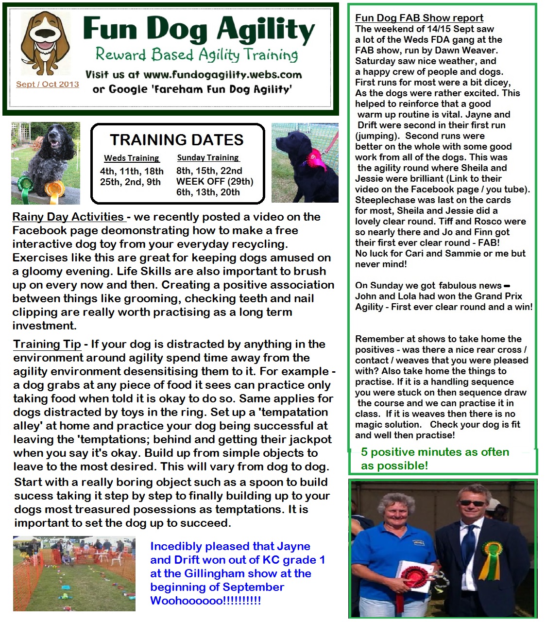 Fun Dog Agility Blog: Sept / Oct Fun Dog Newsletter