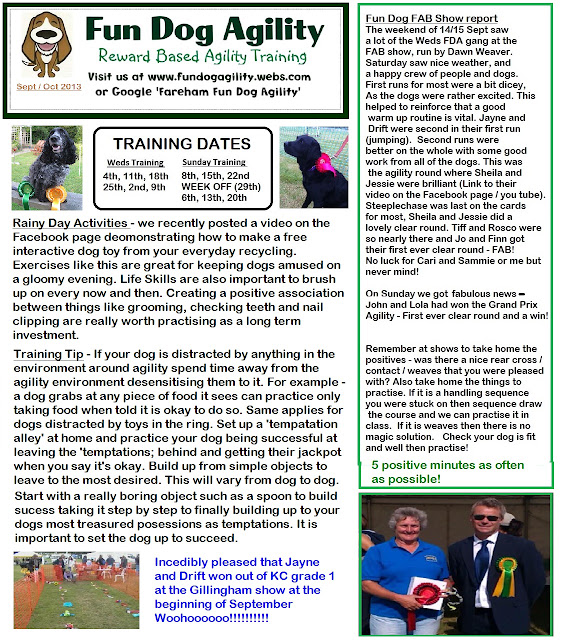 Fun Dog Agility Blog: Sept / Oct Fun Dog Newsletter