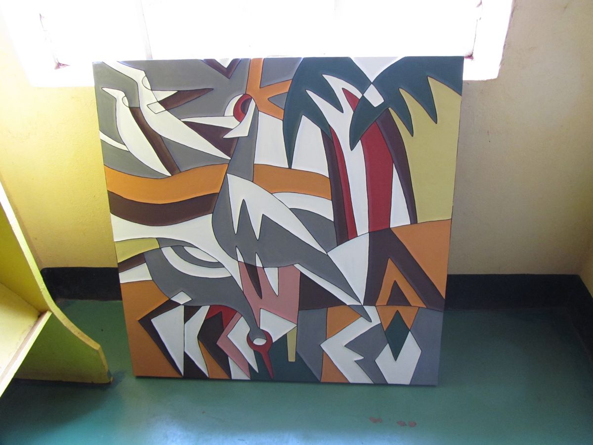 John Pugh in Rwanda: Imigongo Co-operative (cow dung art)