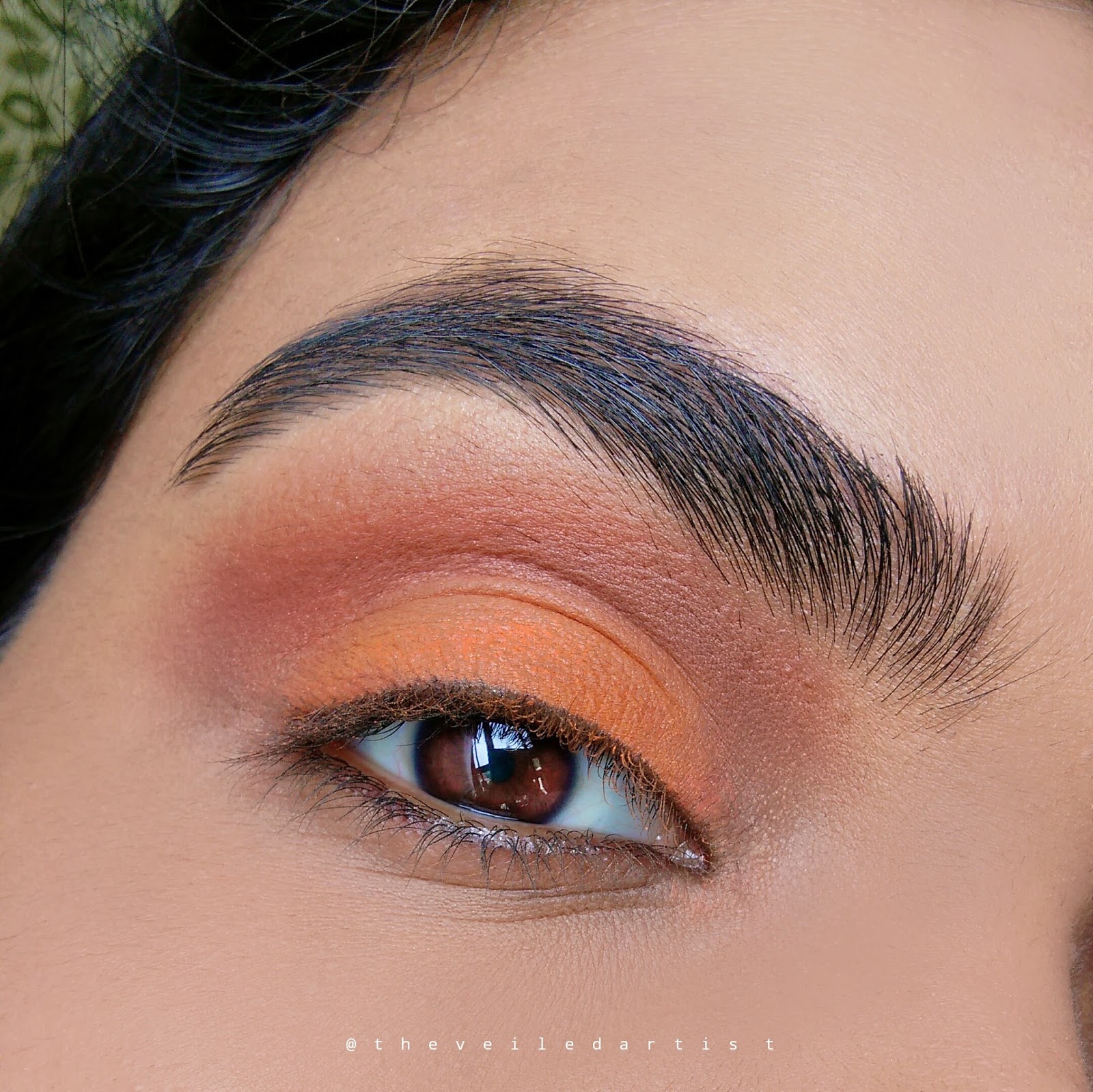 Shimmery Orange Smokey Eyes Tutorial - The Veiled Artist