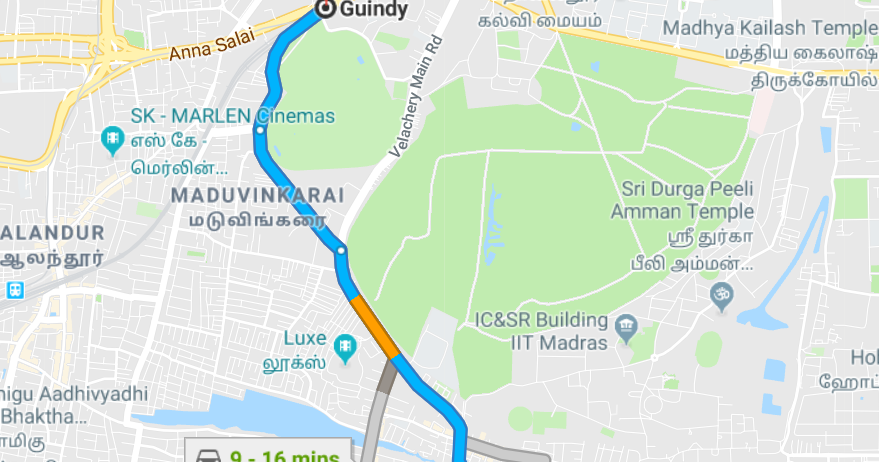Velachery to Guindy - Share Auto Routes - Chennai - Share Auto