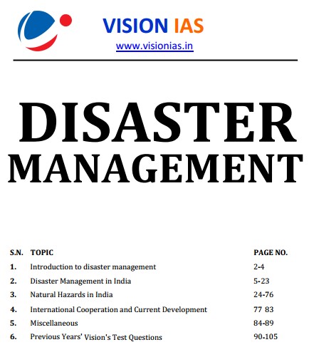 Disaster Management Mains GS-3 Notes 2021 by Vision IAS PDF - VISION