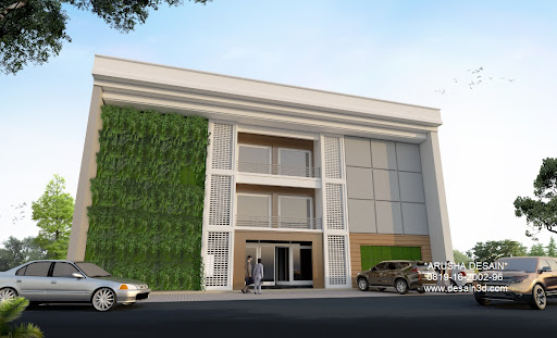 Jasa Gambar Gedung Bank Desain ATM Center - ARUSHA_DESIGN3D