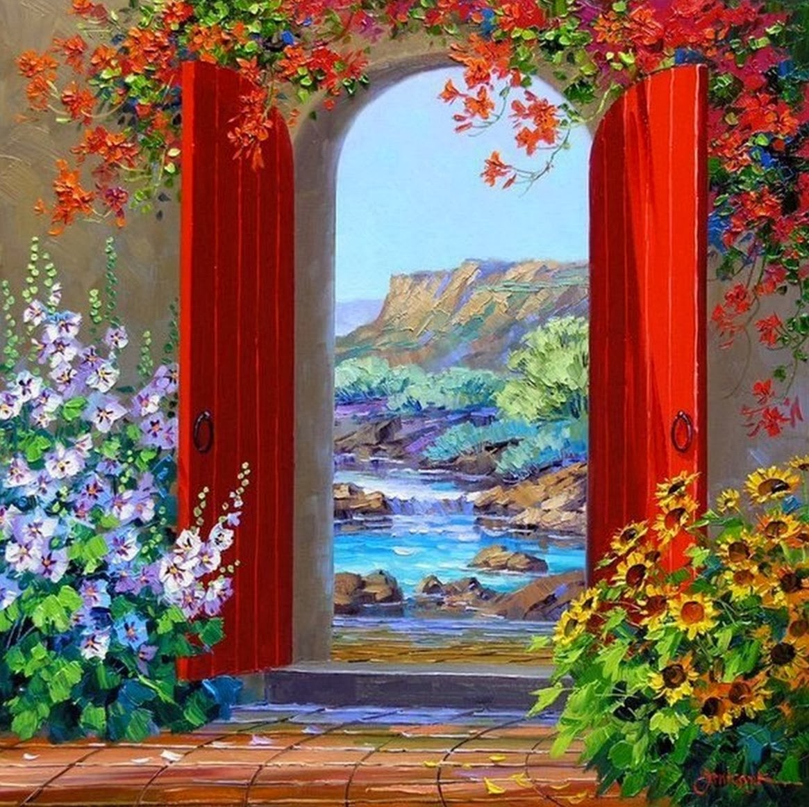 Cuadros Modernos Pinturas y Dibujos : Pintura de Flores al Óleo con ...