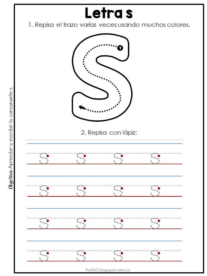 Actividades y planeación para enseñar la letra s
