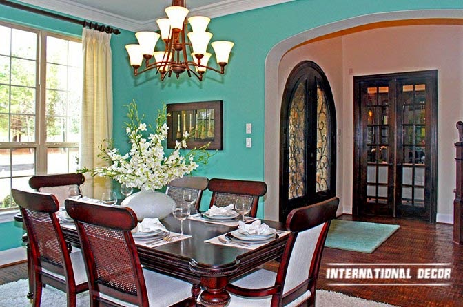 Stylish interior with turquoise accents