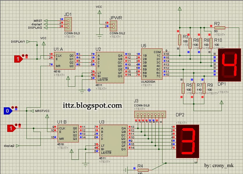 I T T z: CD4518 + CD4511 + Display 7 SEGMENTOS