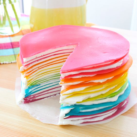 Rainbow Crêpe Cake - Cake
